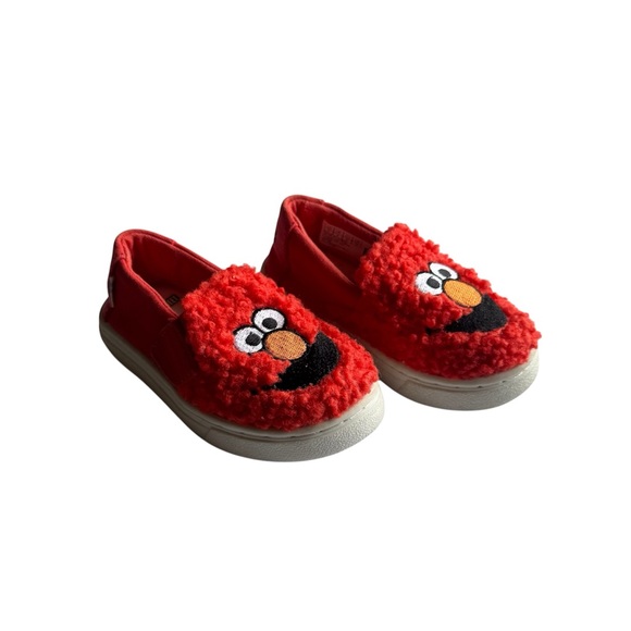 Shoes | Toms Sesame Street X Elmo Faux Sherling Red Kids Toddler Slipon ...